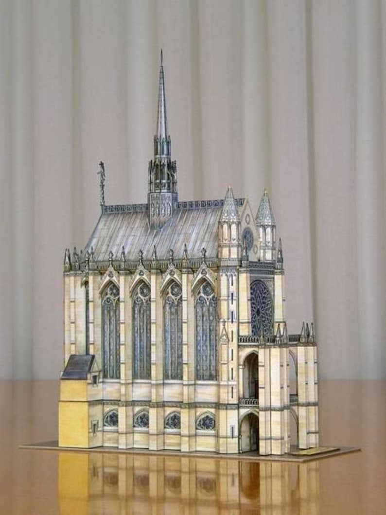 Papercraft Kit Sainte Chapelle Chapel 3d Paper Model Crafting Kit PDF ...