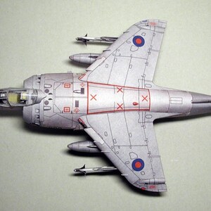 Papercraft Kit Harrier Jet 3d Paper Model Crafting Kit PDF Plans to ...