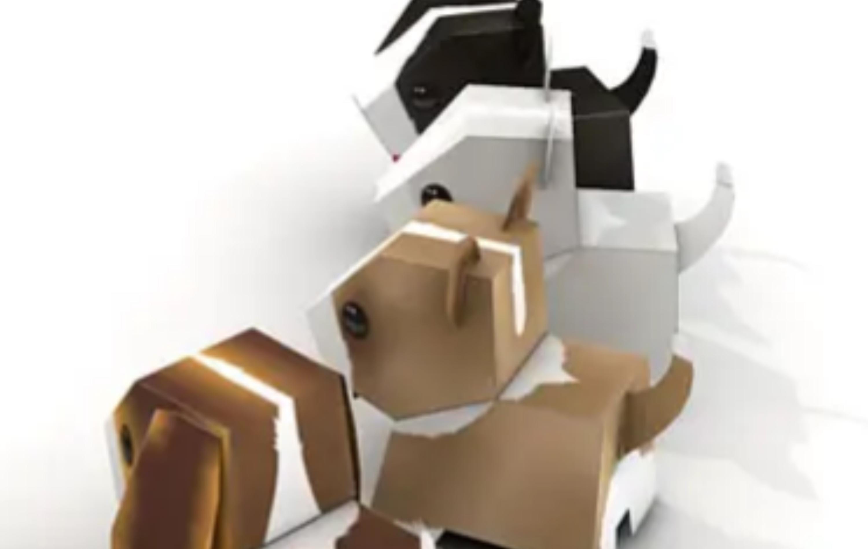 Papercraft Kit Puppies 3d Paper Model Crafting Kit PDF Plans to Print ...