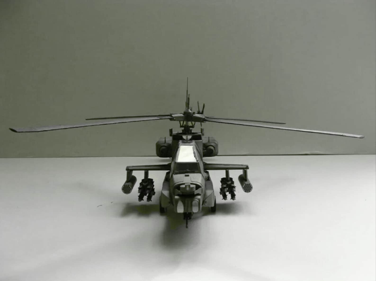 Papercraft Kit Apache Helicopter 3d Paper Model Crafting Kit PDF Plans ...