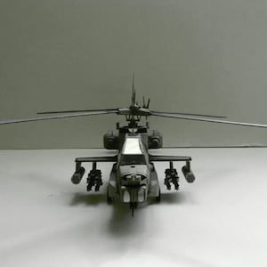 Papercraft Kit Apache Helicopter 3d Paper Model Crafting Kit PDF Plans ...