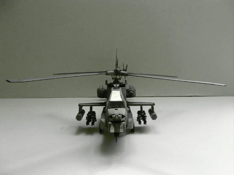 Papercraft Kit Apache Helicopter 3d Paper Model Crafting Kit PDF Plans ...