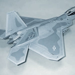 Papercraft Kit F-22 Raptor Airplane 3d Paper Model Crafting Kit PDF ...