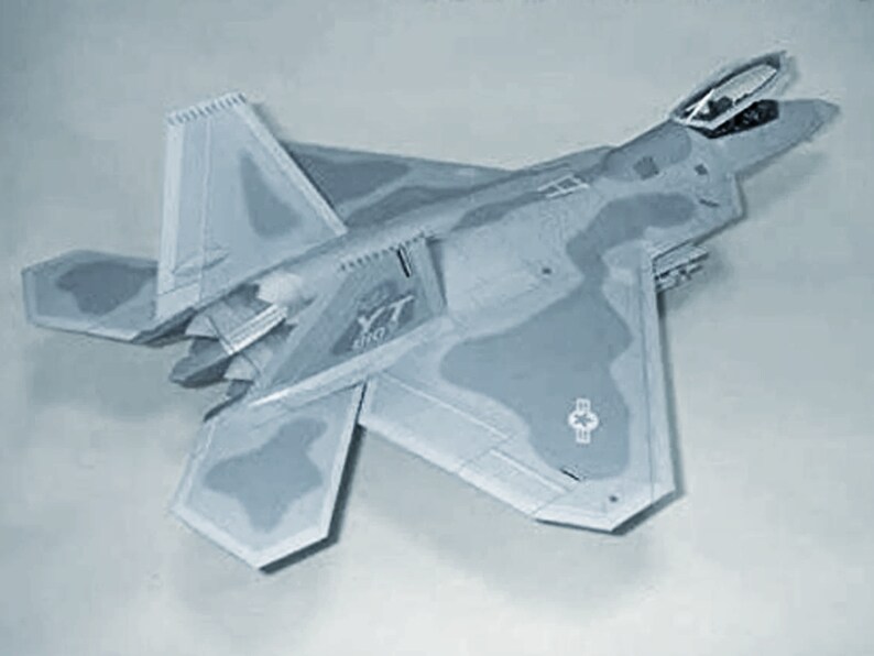 Papercraft Kit F-22 Raptor Airplane 3d Paper Model Crafting Kit PDF ...