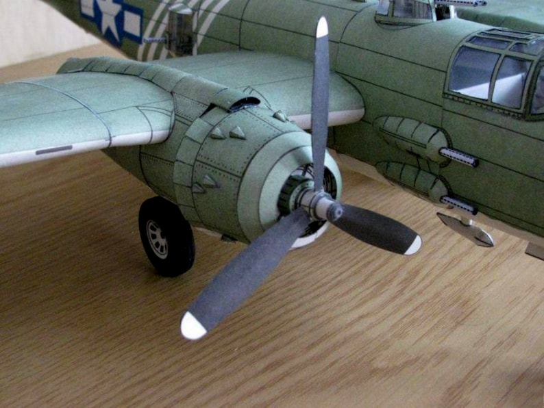 Papercraft Kit B-25 Mitchell Airplane 3d Paper Model Crafting Kit PDF ...