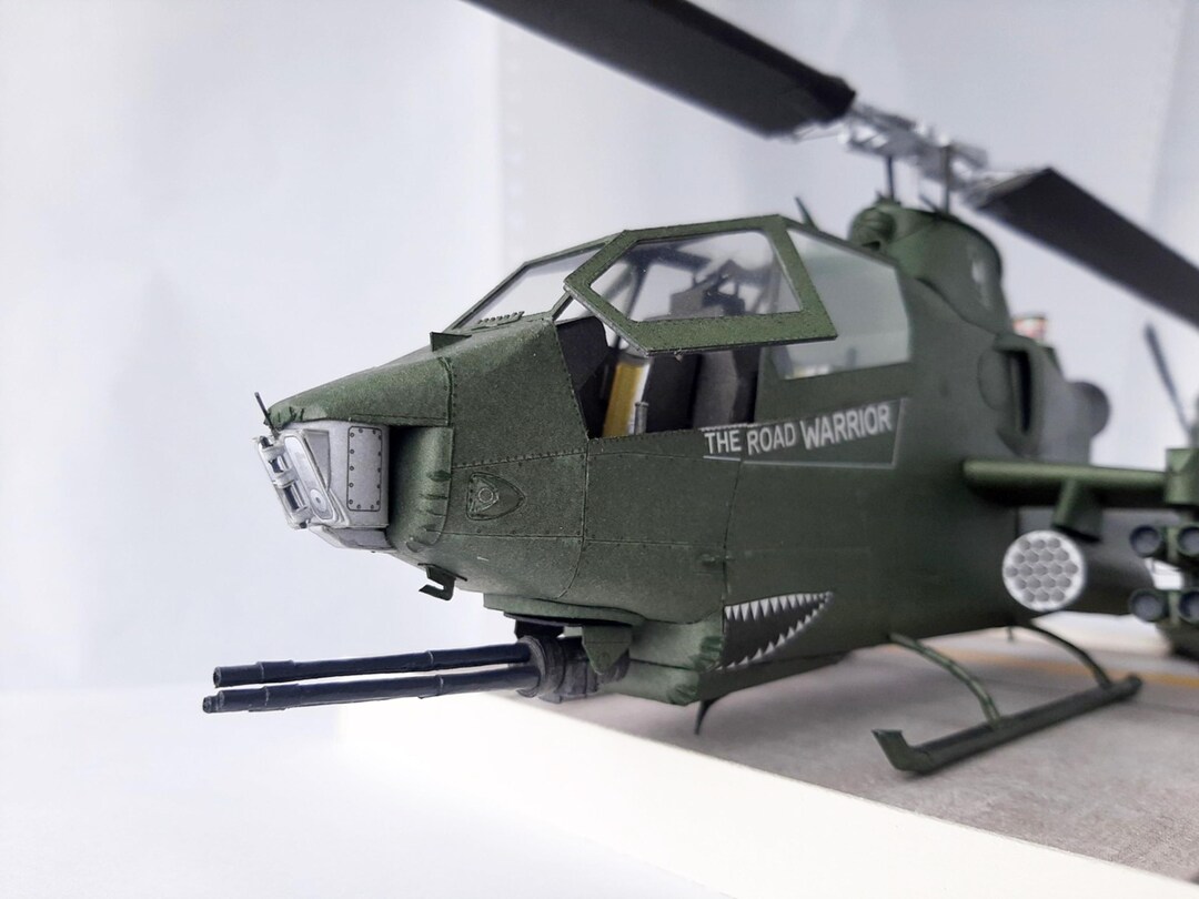 Papercraft Kit Cobra Bell Ah-1 Helicopter 3d Paper Model Crafting Kit ...