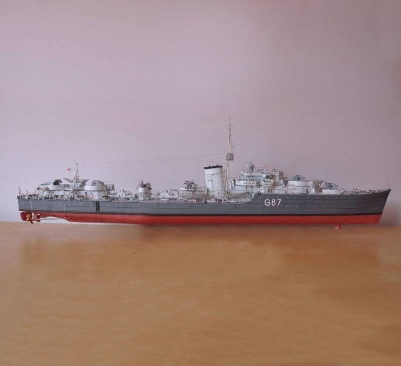Papercraft Kit HMS Lance Destroyer Royal Navy Ship 3d Paper Model ...
