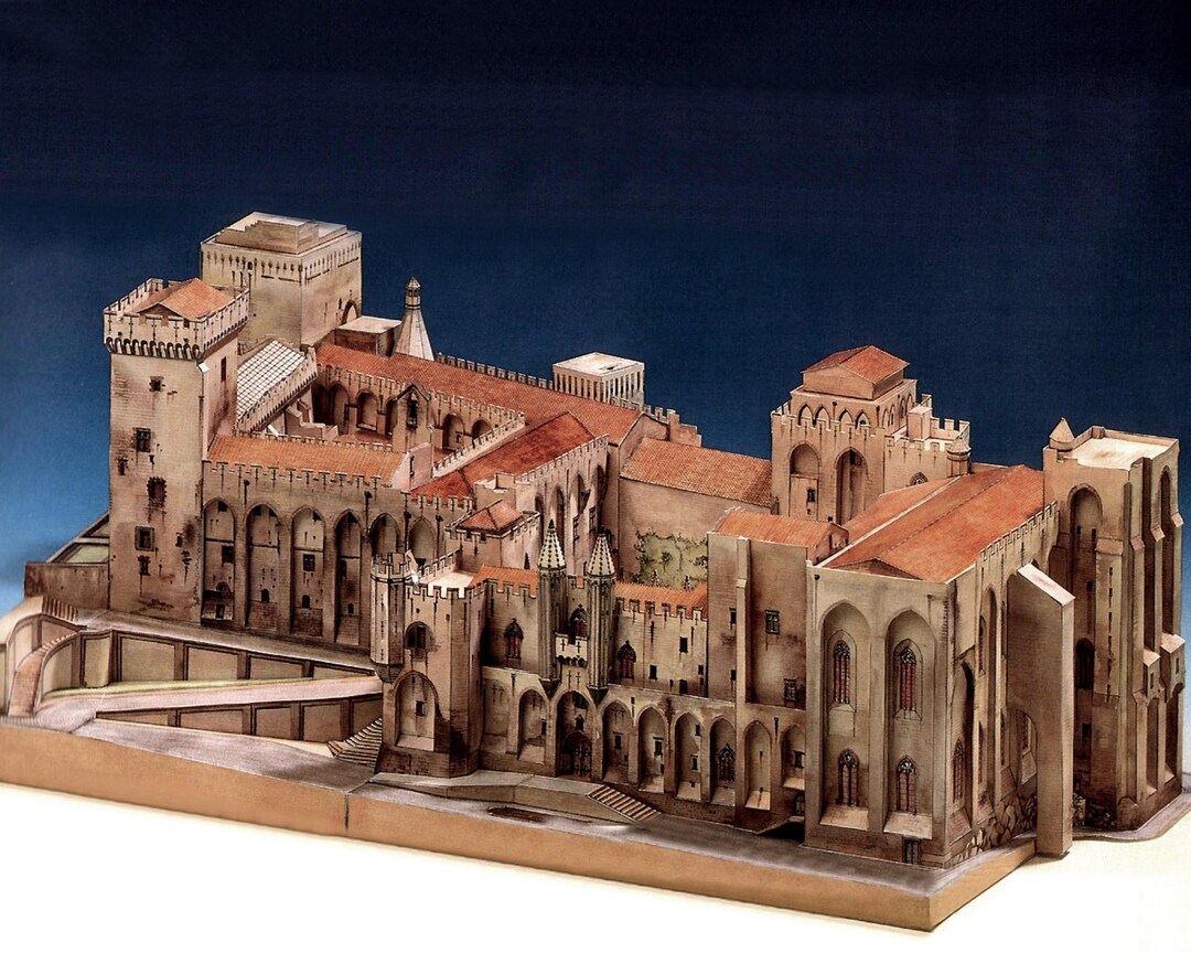Papercraft Kit Palais Des Papes France 3d Paper Model Crafting PDF ...