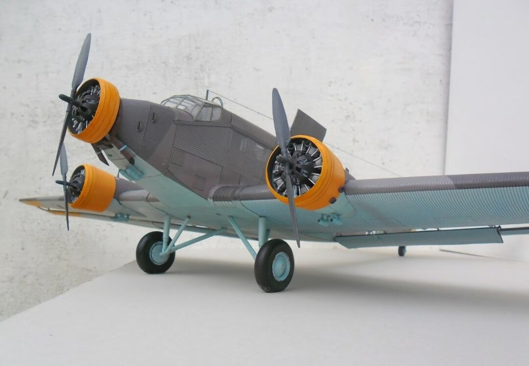 Papercraft Kit Ju 52 Junkers Airplane 3d Paper Model Crafting Kit PDF ...