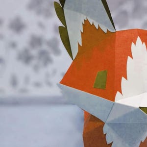 Papercraft Kit Fox Animal 3d Paper Model Crafting Kit PDF Vector Lines ...