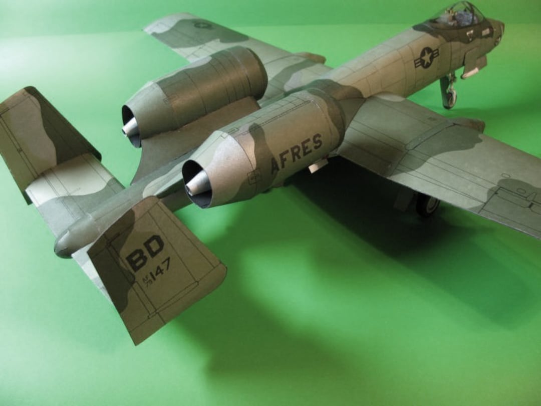 Papercraft Kit A-10 Warthog Airplane 3d Paper Model Crafting Kit PDF ...