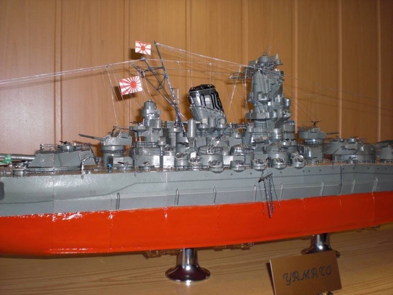 Papercraft Kit Yamato Battleship 3d Paper Model Crafting PDF Plans DIY ...