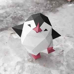 Papercraft Kit Penguins 3d Paper Model Crafting Kit PDF Vector Lines ...
