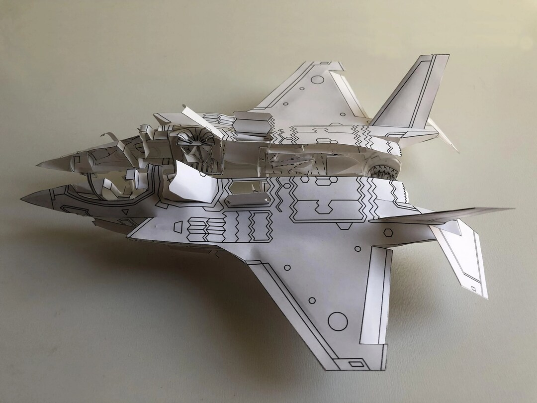 F-35B VTOL Sectional Model, 3d Paper Model Kit. PDF File With Plans to Print, Cut and Glue ...