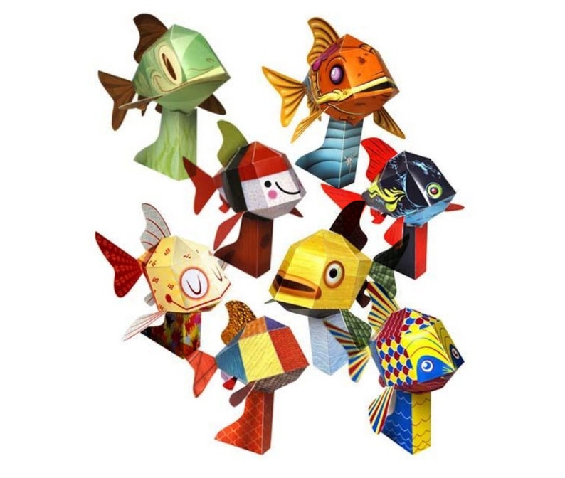 Papercraft Kit Koi Fish 3d Paper Model Crafting Kit PDF Plans to Print ...