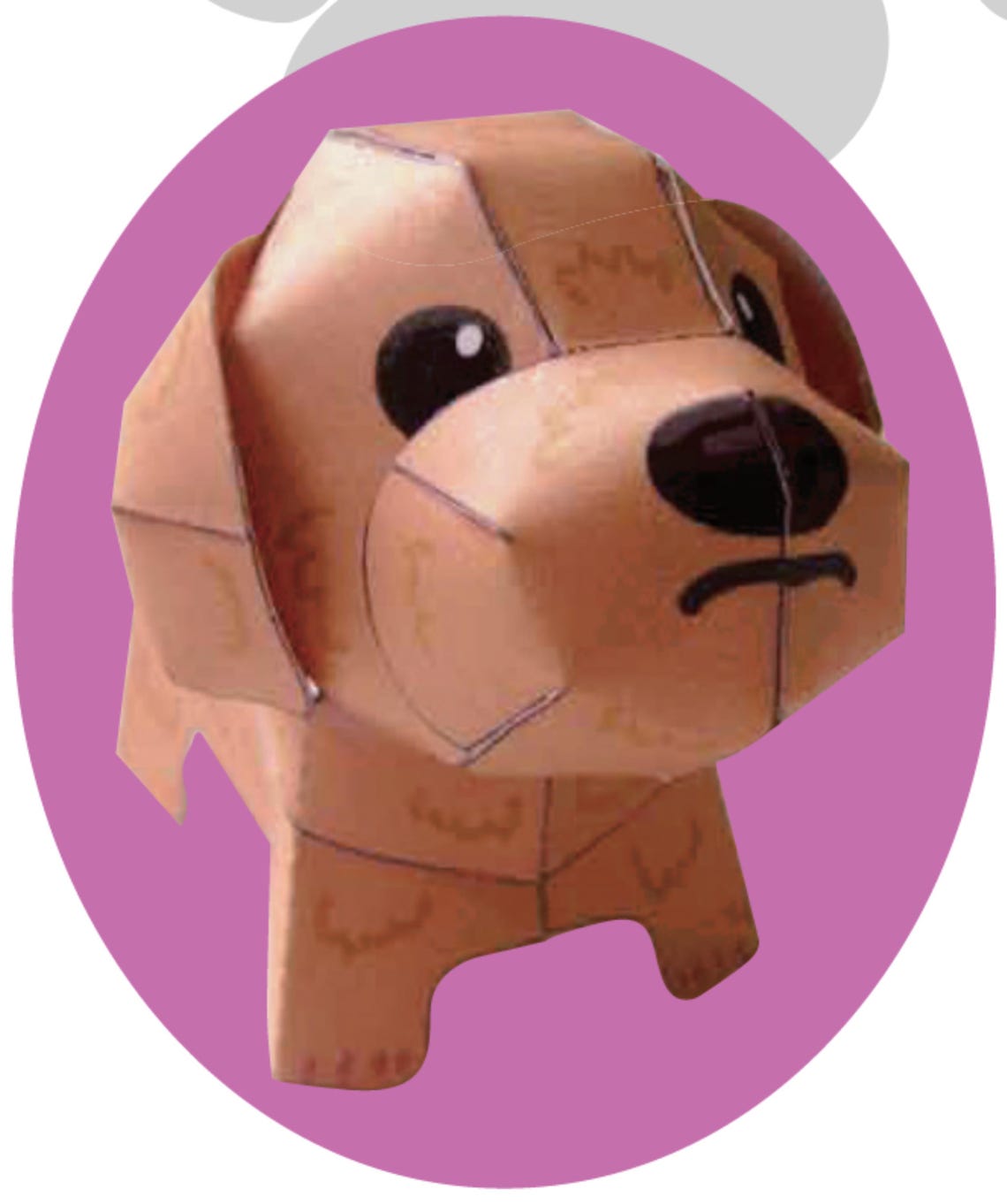 Papercraft Kit Brown Dog 3d Paper Model Crafting Kit PDF Plans to Print ...