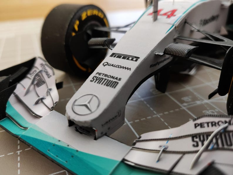Papercraft Kit F1 Mercedes Petronas Racecar 3d Paper Model Crafting PDF ...
