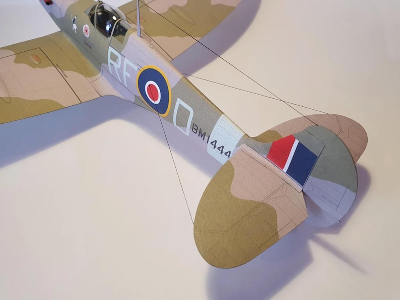 Papercraft Kit Supermarine Spitfire Airplane 3d Paper Model Crafting ...