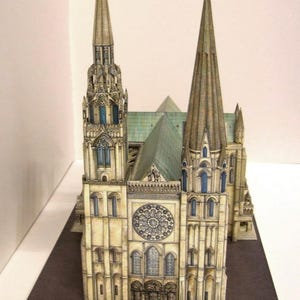 Papercraft Kit Chartres Cathedral Paris 3d Paper Model Crafting PDF ...