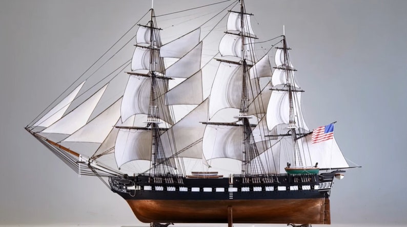 Papercraft Kit USS Constitution Ship 3d Paper Model Crafting Kit PDF ...
