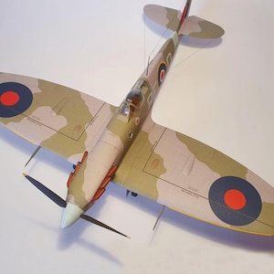 Papercraft Kit Supermarine Spitfire Airplane 3d Paper Model Crafting ...