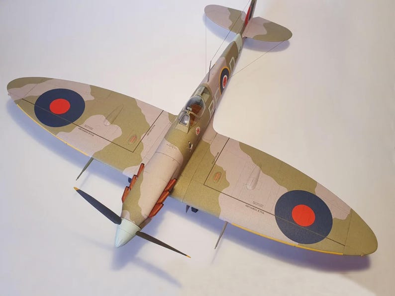 Papercraft Kit Supermarine Spitfire Airplane 3d Paper Model Crafting ...