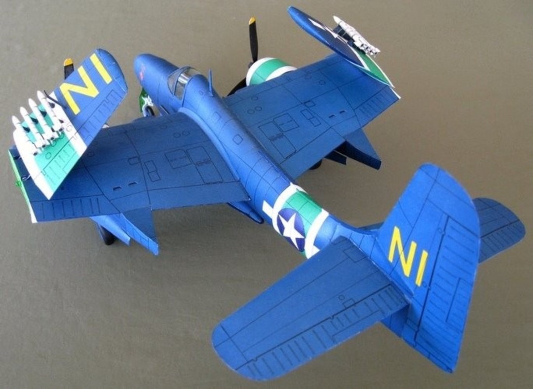 Papercraft Kit F7F Tigercat Airplane 3d Paper Model Crafting Kit PDF ...