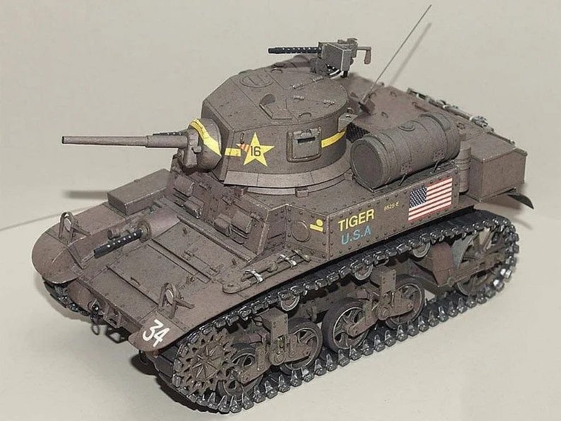 Kit PaperCraft M3A1 Stuart US Tank Kit de création de modèle 3D en ...