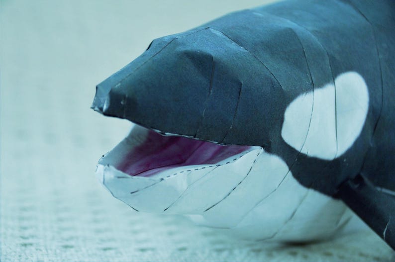 Papercraft Kit Orca Whale 3d Paper Model Crafting Kit PDF Plans to ...