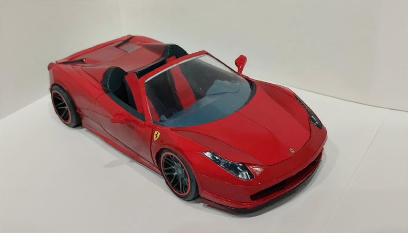 Papercraft Kit Ferrari 458 Italia Car 3d Paper Model Crafting Kit PDF ...