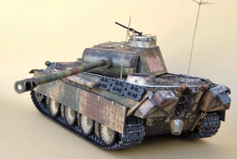 Papercraft Kit Panther WW2 German Tank 3d Paper Model Crafting Kit PDF ...