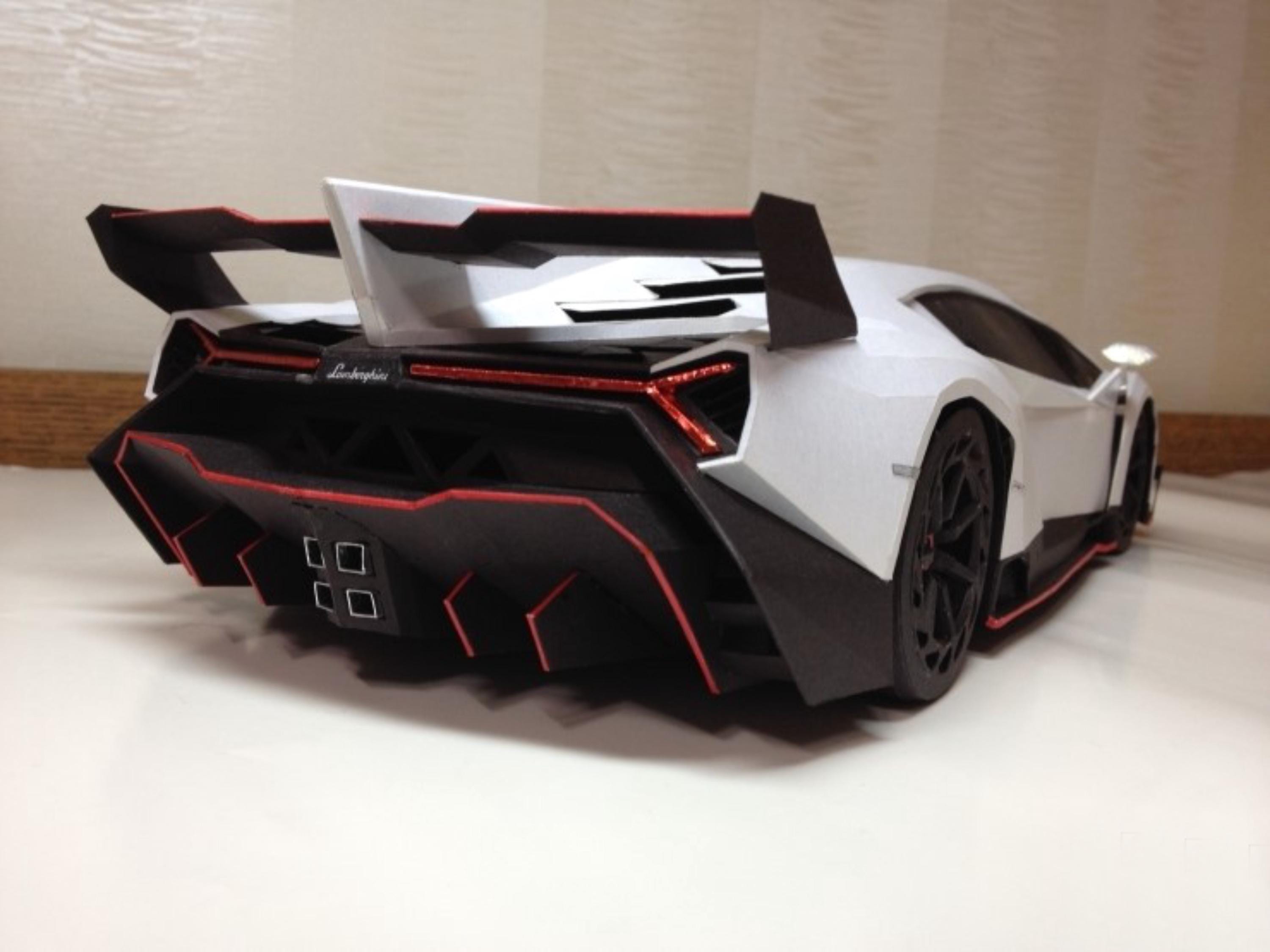 Papercraft Kit Lamborghini Veneno Car 3d Paper Model Crafting Kit PDF ...