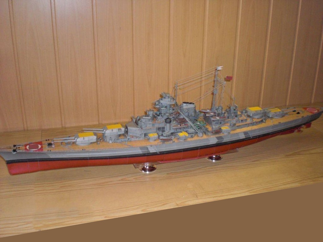 Papercraft Kit Bismarck Battleship 3d Paper Model Crafting Kit PDF ...
