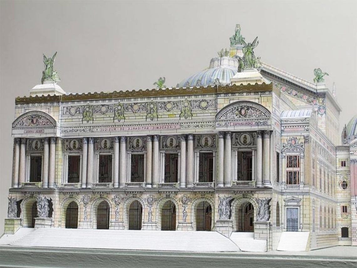 Papercraft Kit Paris Opera House Architecture 3d Paper Model Crafting ...