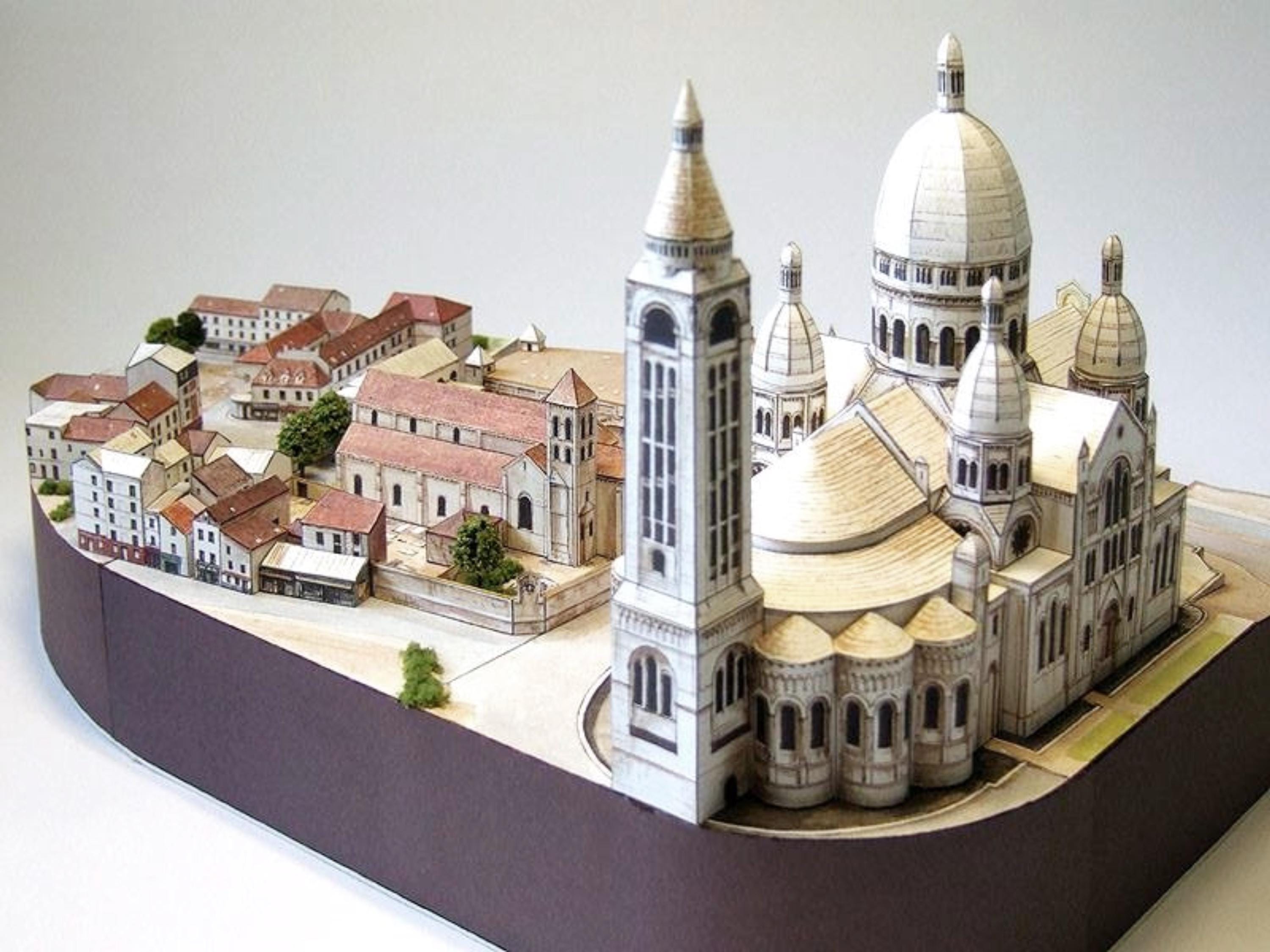 Papercraft Kit Montmartre Paris France 3d Paper Model Crafting Kit PDF ...