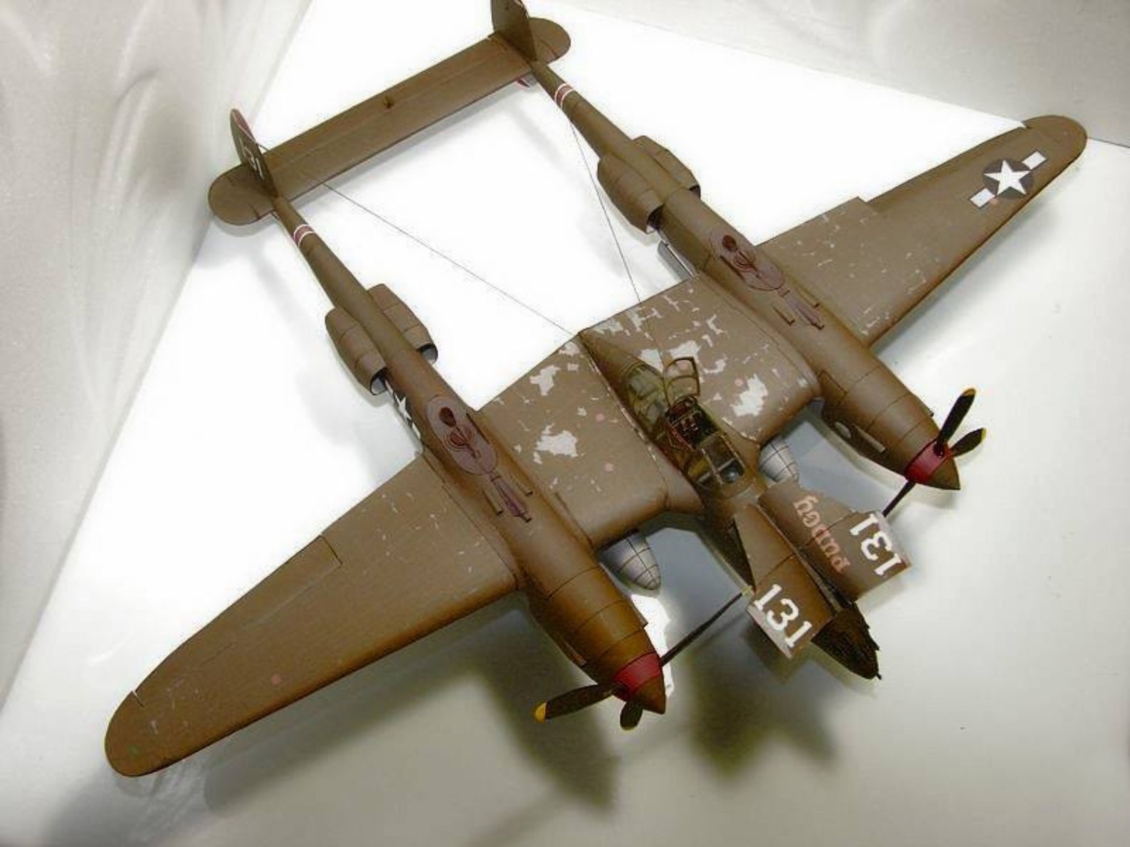 Papercraft P-38 Lightning Airplane 3d Paper Model Crafting Kit PDF ...