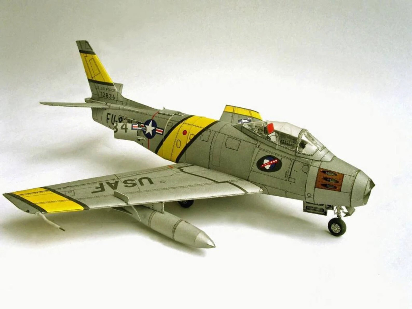 Papercraft Kit F-86 Saber Airplane 3d Paper Model Crafting Kit PDF ...