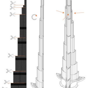Papercraft Kit Burj Khalifa 3d Paper Model Crafting Kit PDF Plans to ...