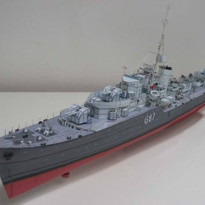 Papercraft Kit HMS Lance Destroyer Royal Navy Ship 3d Paper Model ...