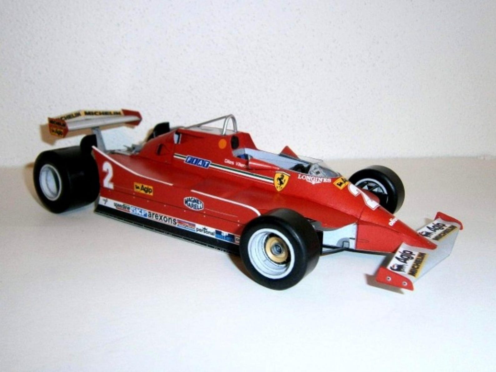 Papercraft Kit F1 Ferrari 126 CK Turbo Race Car 3d Paper Model Crafting ...