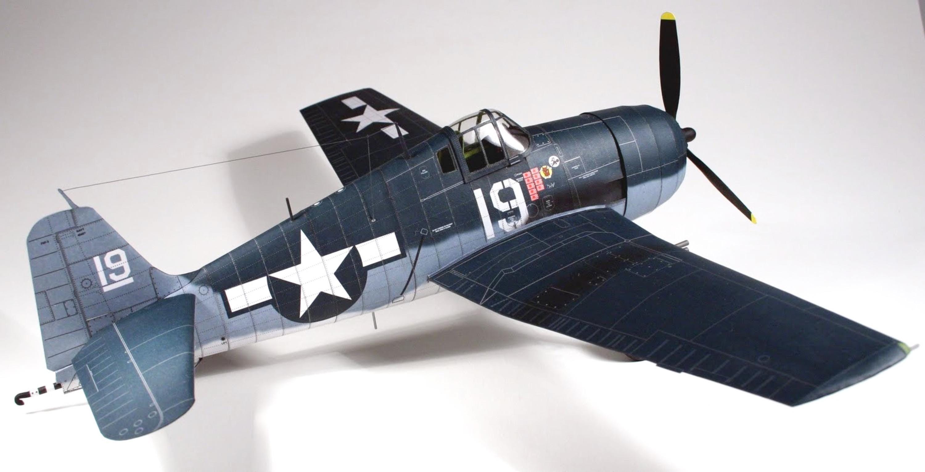 Papercraft Kit F6F Hellcat Airplane 3d Paper Model Crafting Kit PDF ...