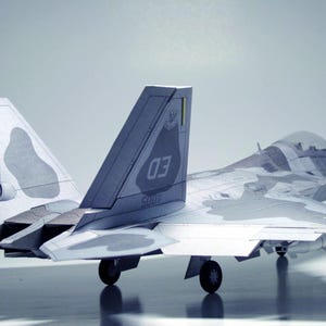 Papercraft Kit F-22 Raptor Airplane 3d Paper Model Crafting Kit PDF ...