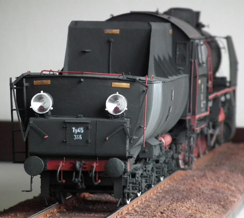 Papercraft Kit Ty45 Steam Locomotive 3d Paper Model Crafting Template ...