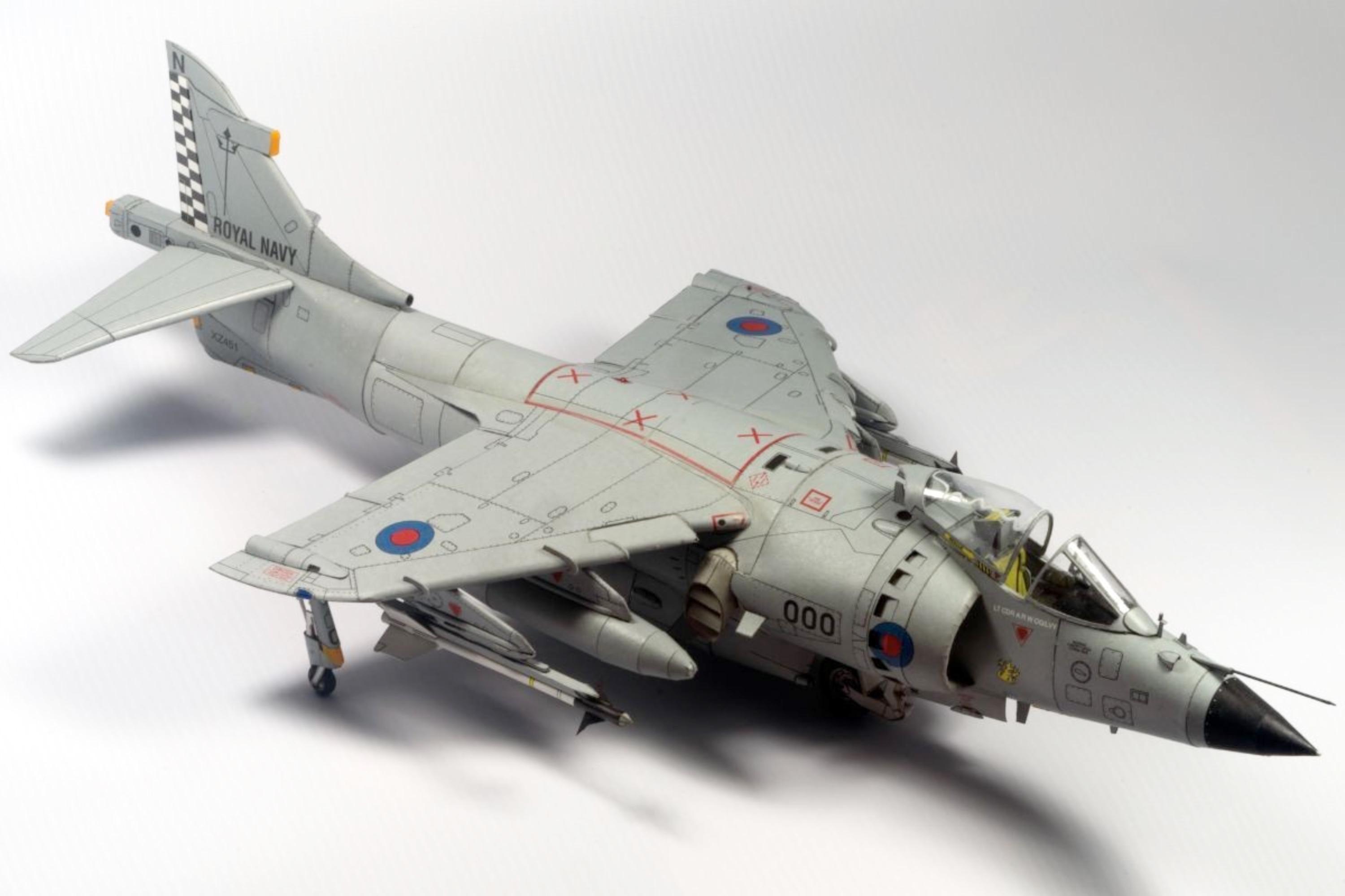 Papercraft Kit Harrier Jet 3d Paper Model Crafting Kit PDF Plans DIY ...