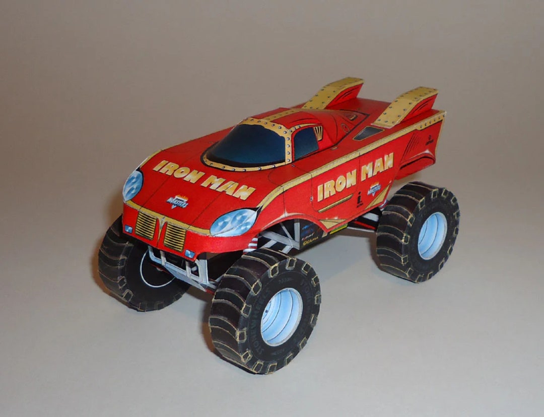 Papercraft Kit Iron Man Monster Truck Car 3d Paper Model Crafting Kit ...