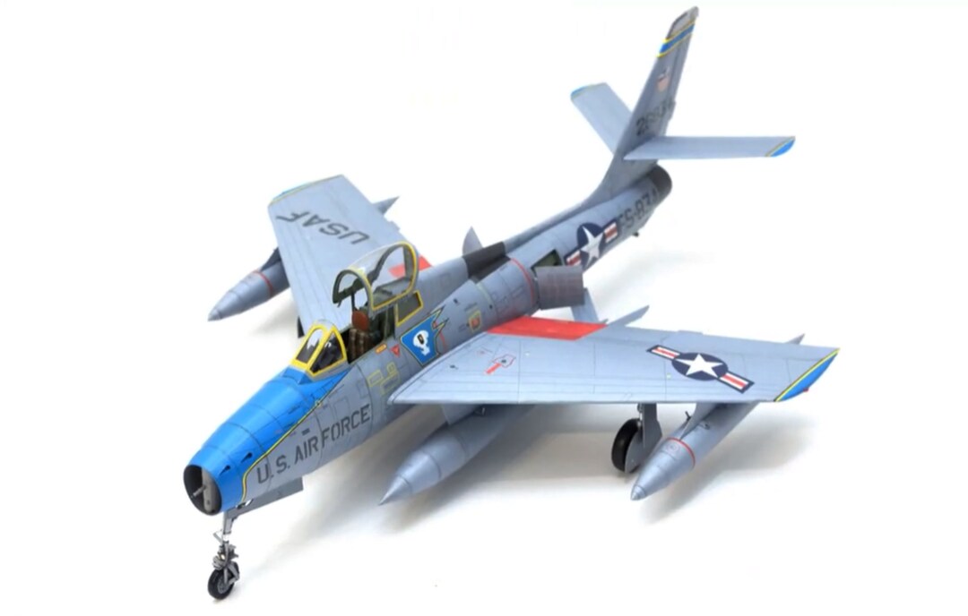 Papercraft Kit F-84F Thunderstreak Airplane 3d Paper Model Crafting Kit ...