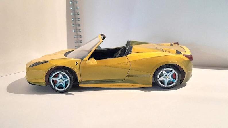 Papercraft Kit Ferrari 458 Italia Car 3d Paper Model Crafting Kit PDF ...