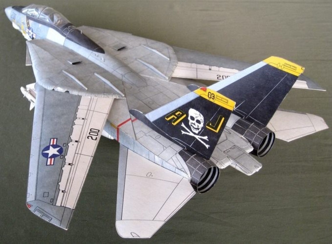 Papercraft Kit F-14 Tomcat Airplane 3d Paper Model Crafting Kit PDF ...