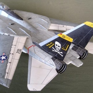 Papercraft Kit F-14 Tomcat Airplane 3d Paper Model Crafting Kit PDF ...