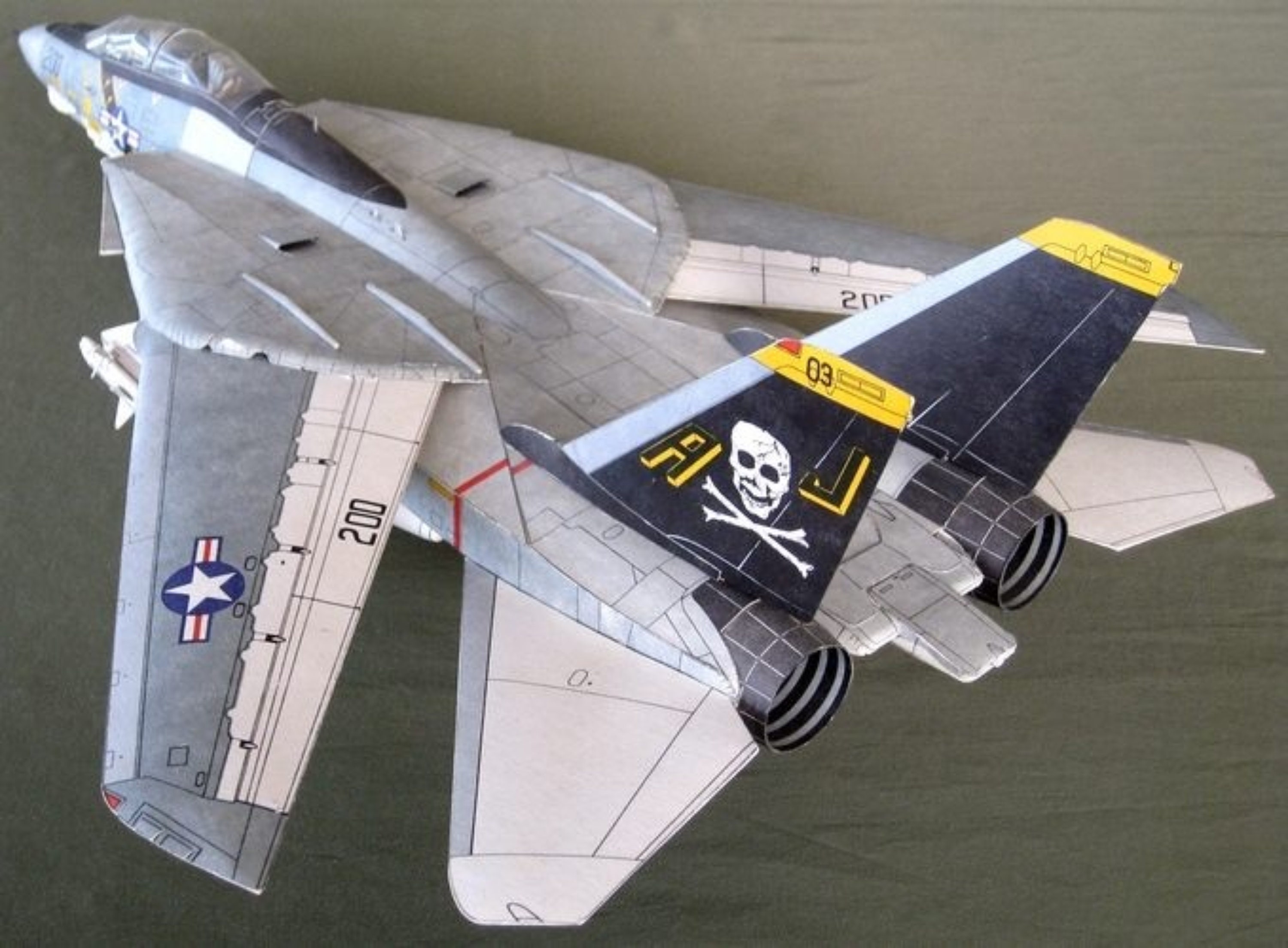 Papercraft Kit F-14 Tomcat Airplane 3d Paper Model Crafting Kit PDF ...